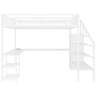 Alwyn Home Queen White Metal Loft Bed With Finish, Strong Frame, And ...