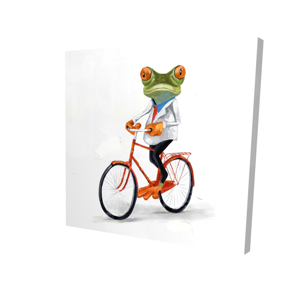 Begin Edition International Inc. Funny Frog Riding A Bike - 16X16 Print ...