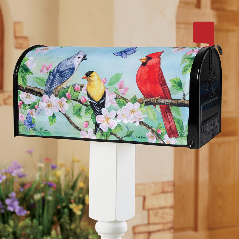 Winston Brands Magnetic Floral Garden Birds Mailbox Cover | Wayfair