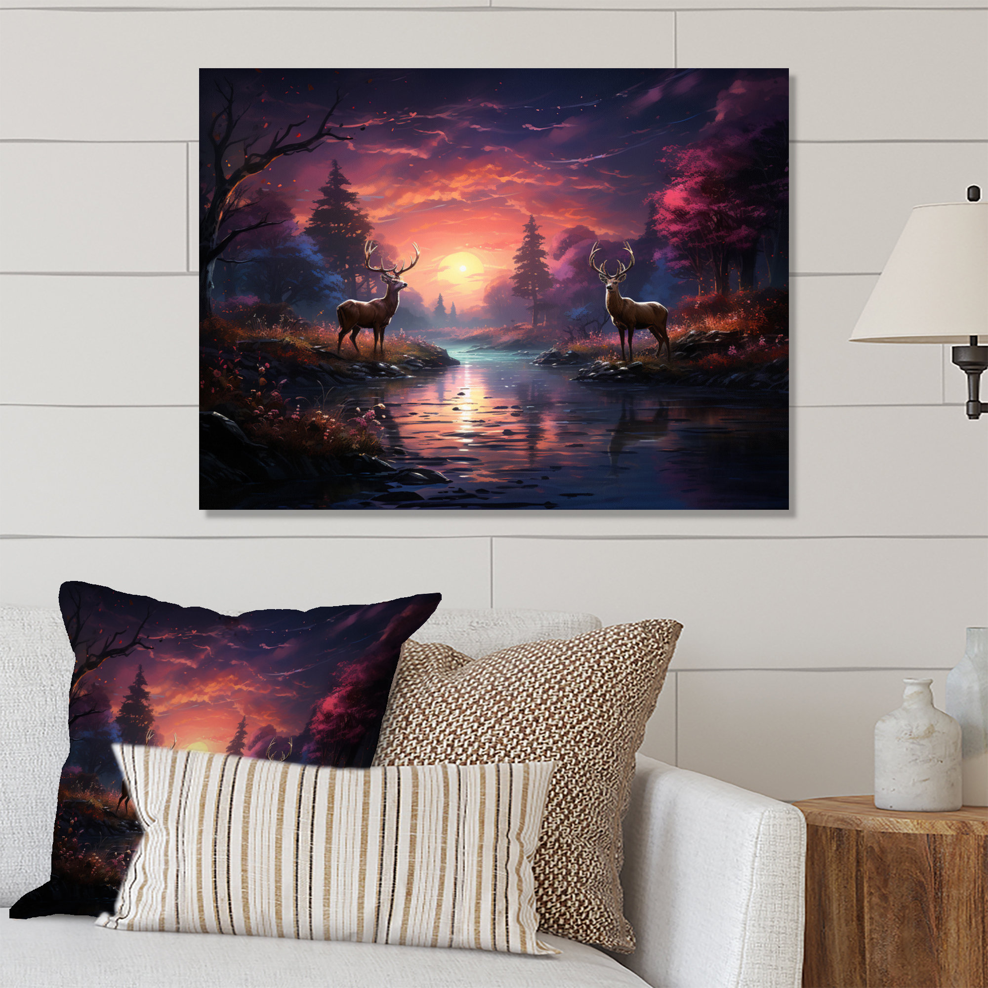 Loon Peak® Deer Enchanted Twilight I - Animals Print on Metal | Wayfair
