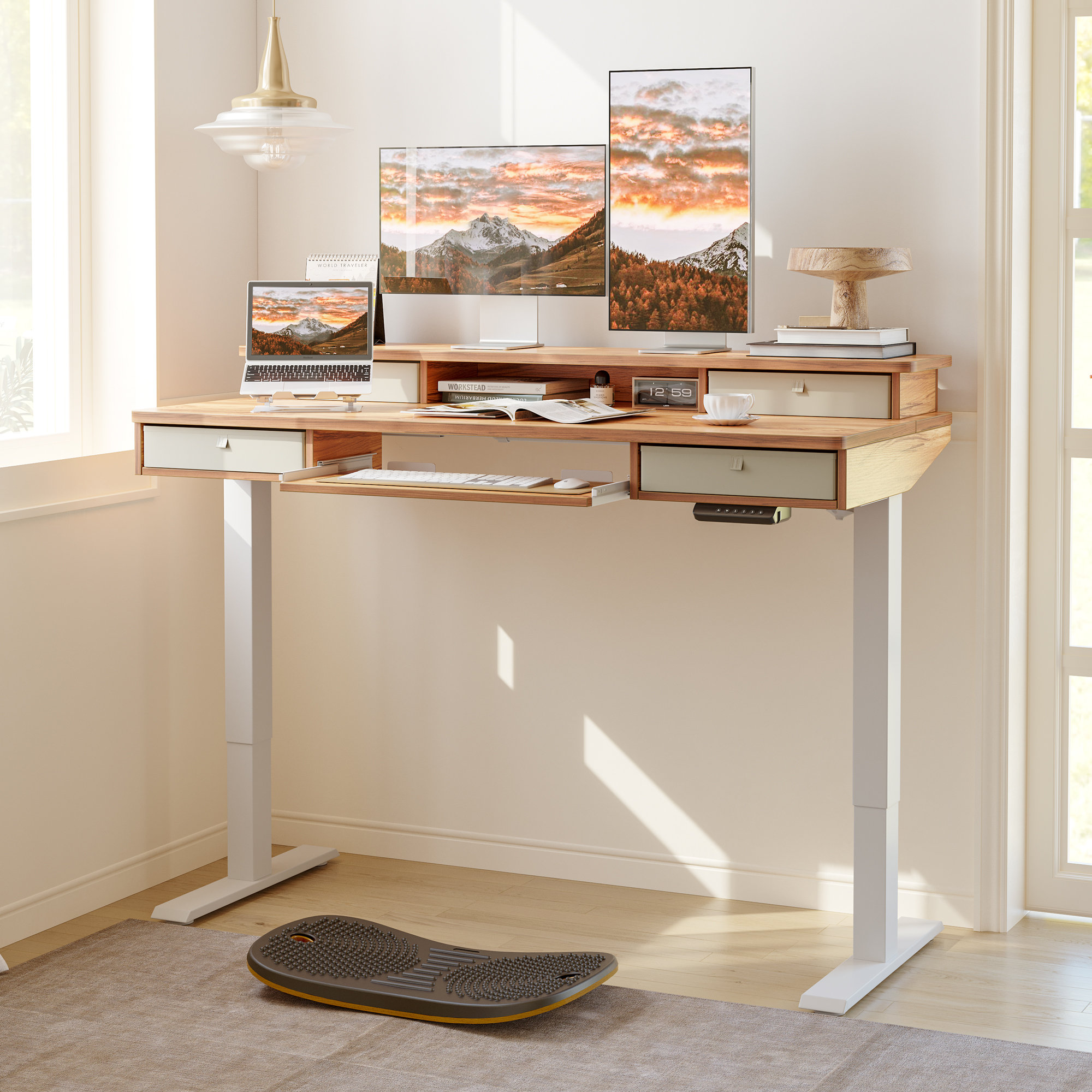 The Twillery Co. Somers Height Adjustable Rectangle Standing Desk ...