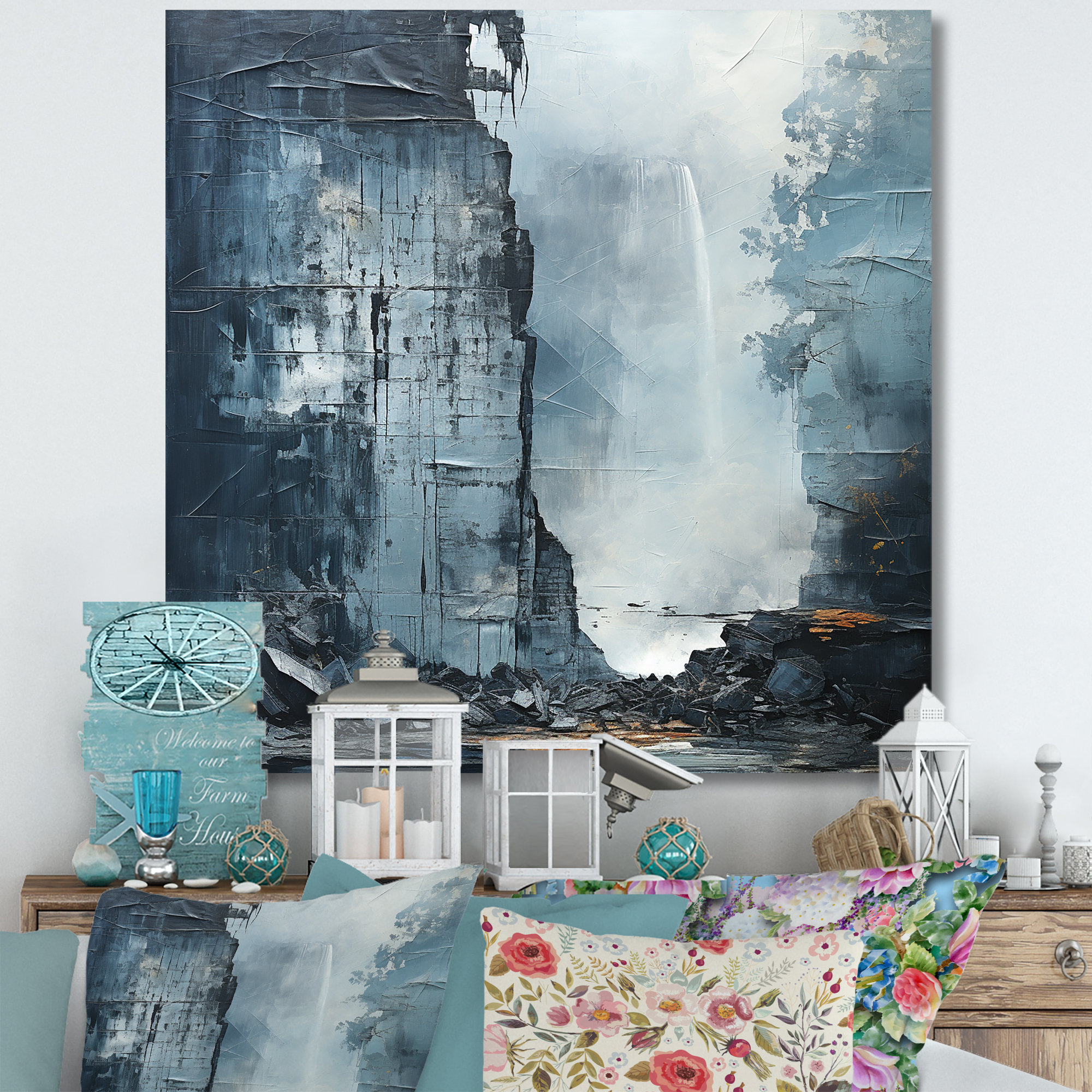 Design Art Adventourous Waterfall Caves III On Canvas Print | Wayfair