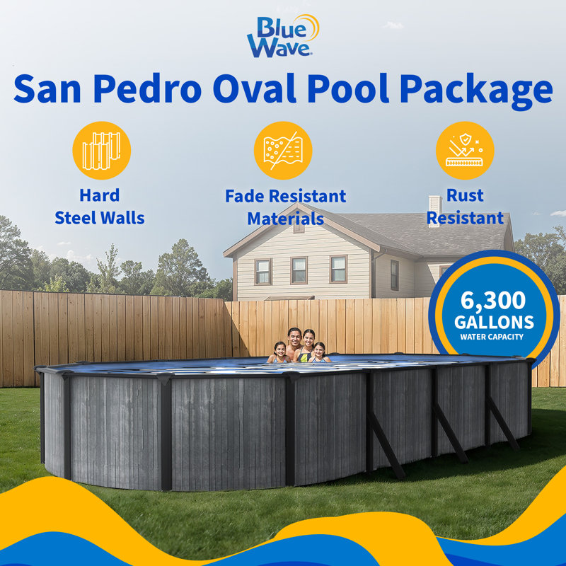Blue Wave Products San Pedro Oval 52-in Deep Above Ground Steel Wall ...