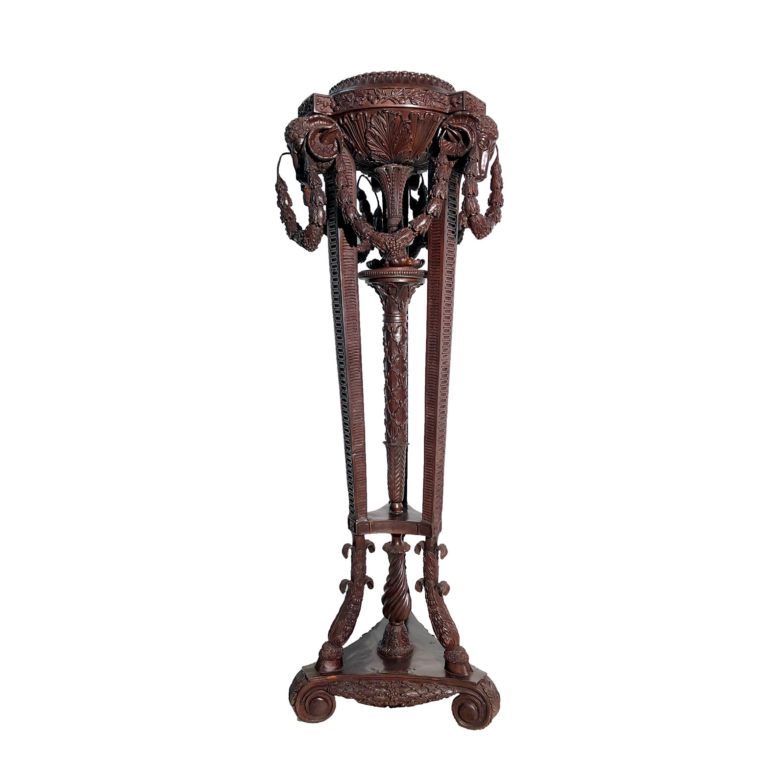 Metropolitan Galleries Bronze Ram's Head Pedestal Stand Sculpture | Wayfair