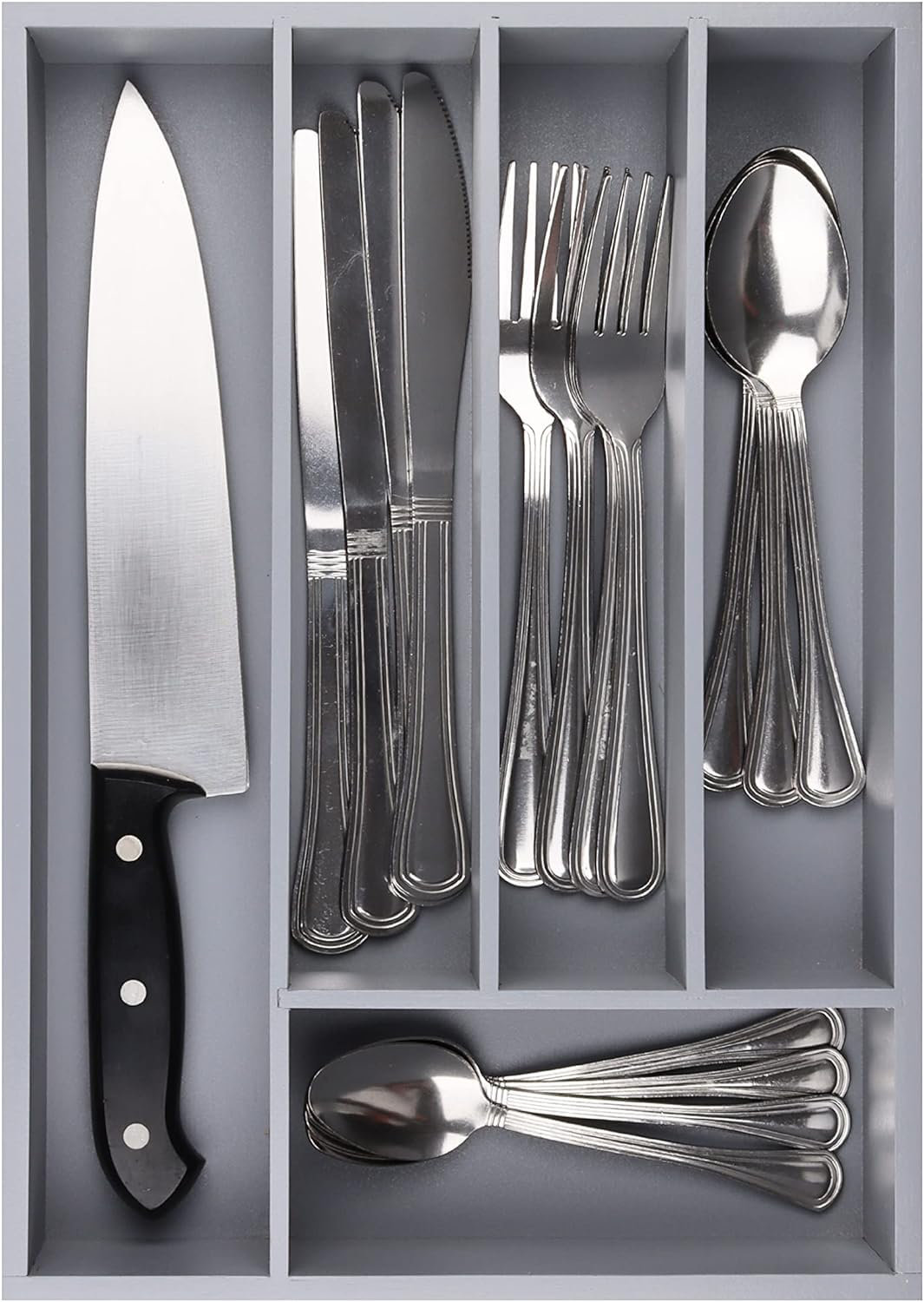 Rebrilliant Stylish Grey Bamboo Utensil Organizer With Reinforced Base ...