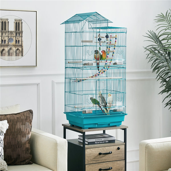 Yaheetech 99cm Iron Pointed Top Table Top Bird Cage with Perch ...