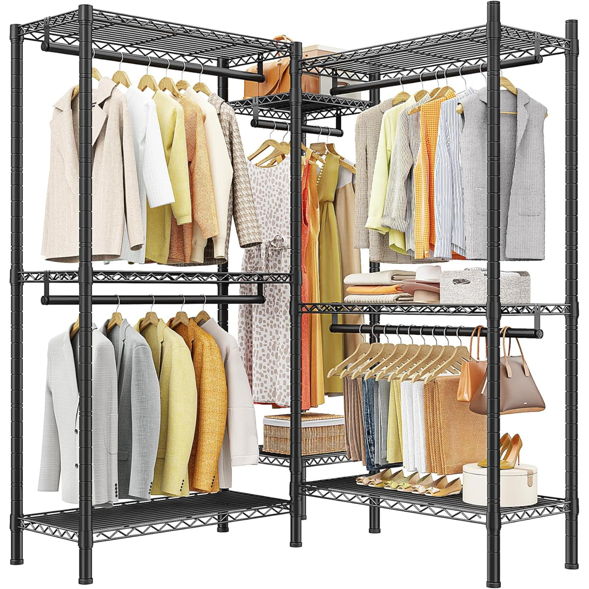 Rebrilliant Clothes Rack, 900LBS Heavy Duty Clothes Rack, Clothing ...