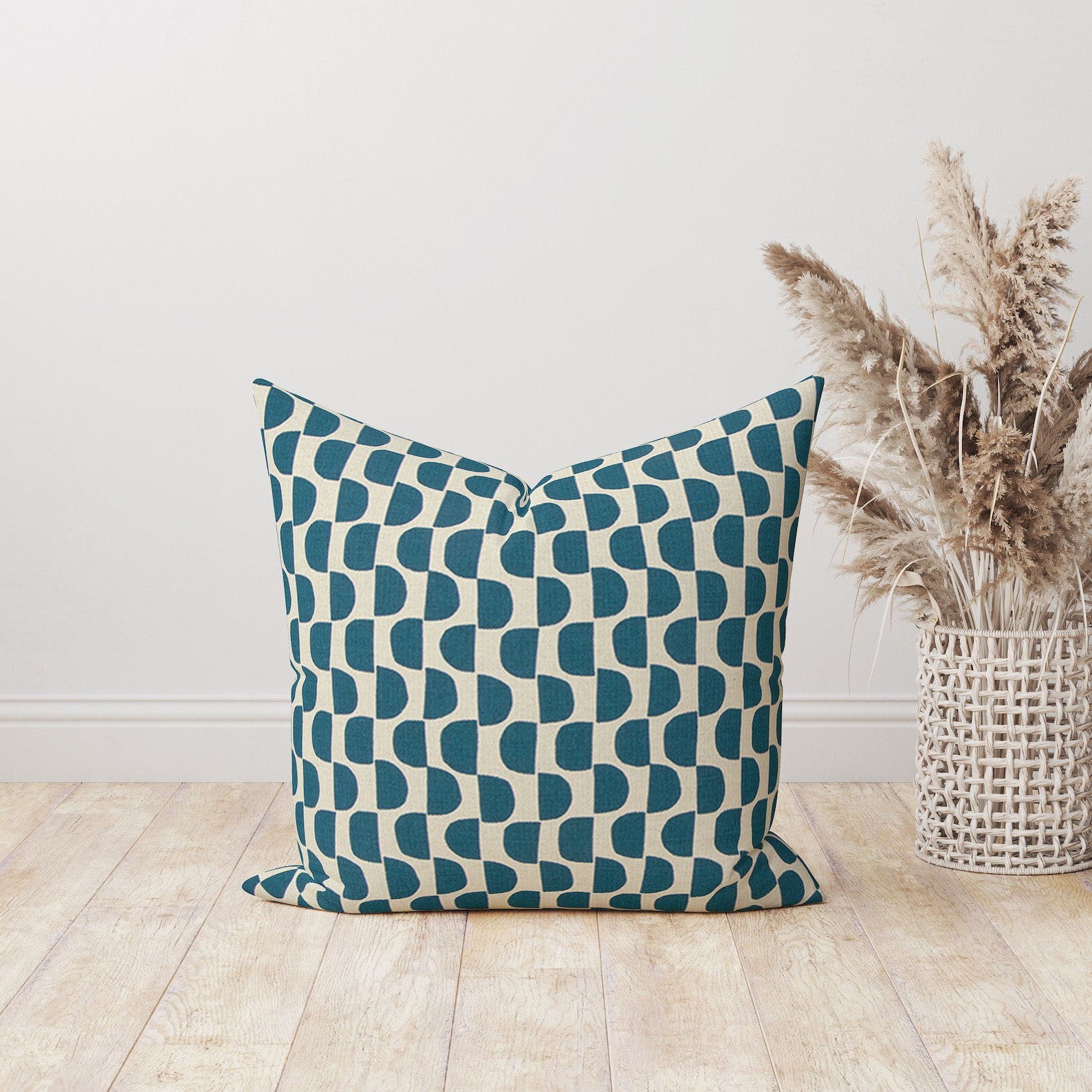 That Dutch Girl Teal Blue Geometric Pillow Cover - Wayfair Canada