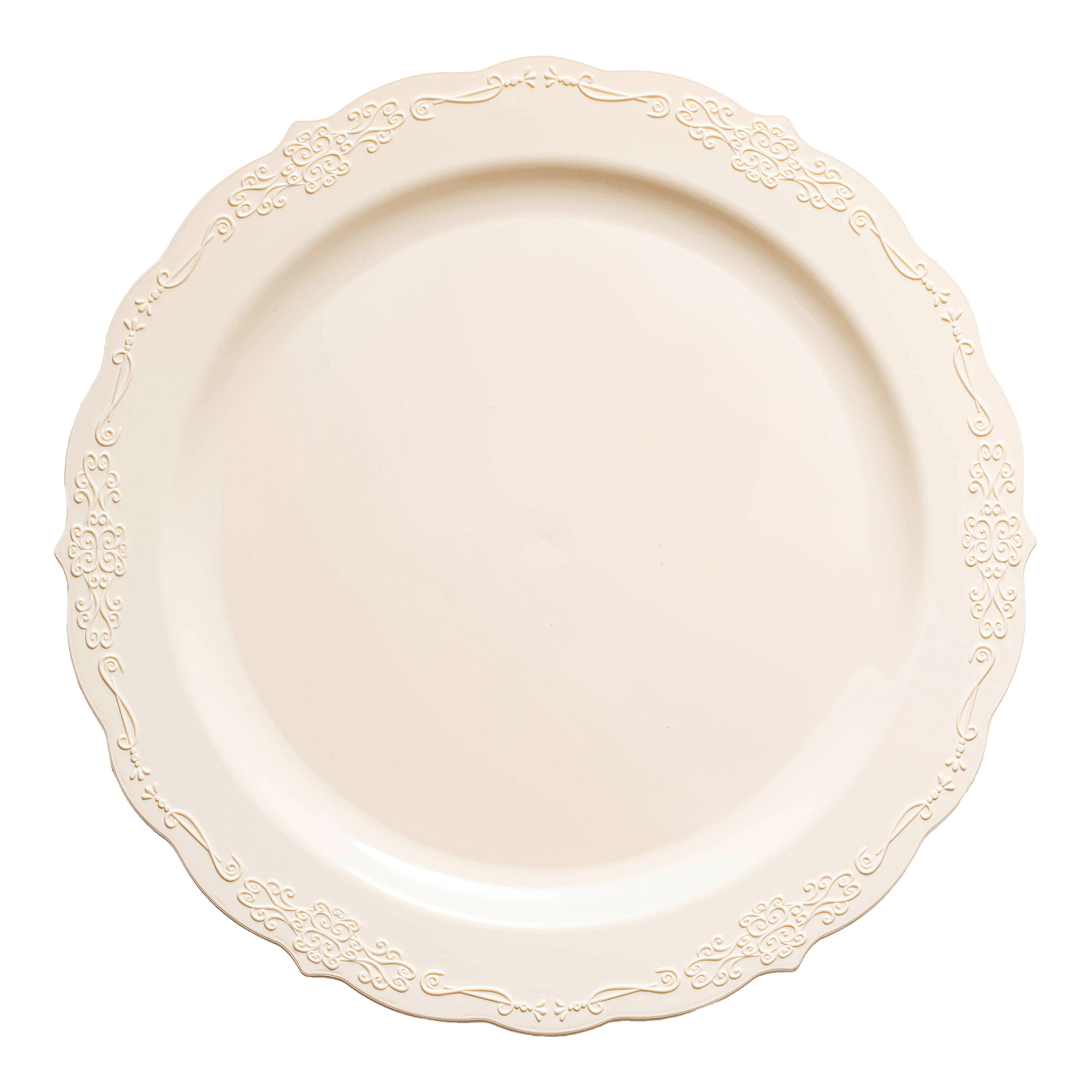 Smarty Had a Party Ivory Vintage Round Disposable Plastic Dinner Plates ...