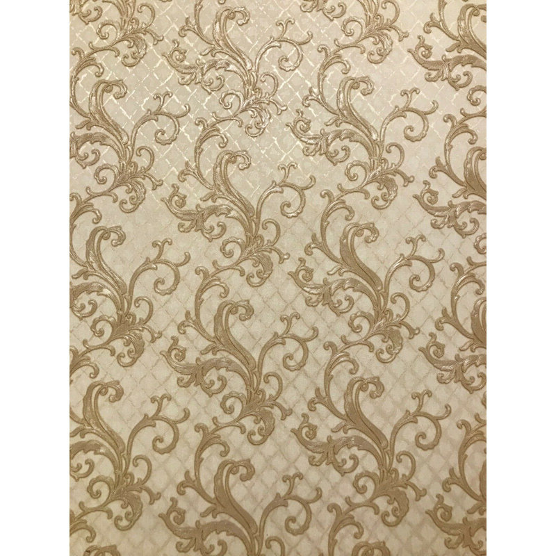 Rosdorf Park Demoret Modern Rose Gold Wallpaper Roll Embossed Diamonds ...