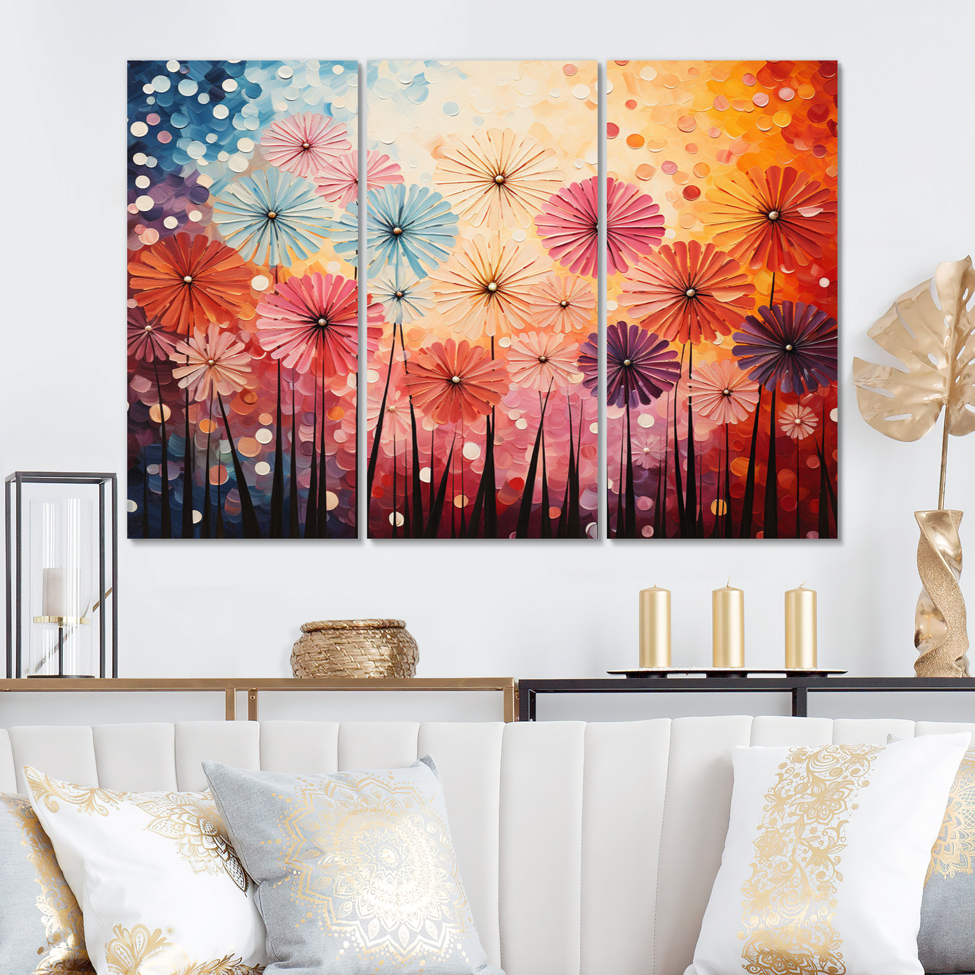 Design Art Colorful Fireworks Serenade Pointillism III - Fireworks ...