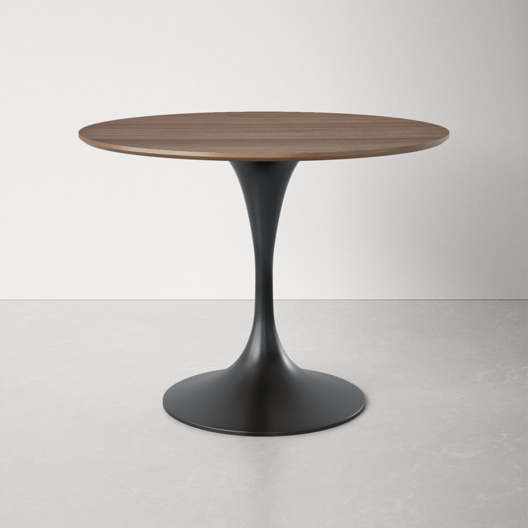 AllModern Flow Round Metal Base Dining Table & Reviews | Wayfair