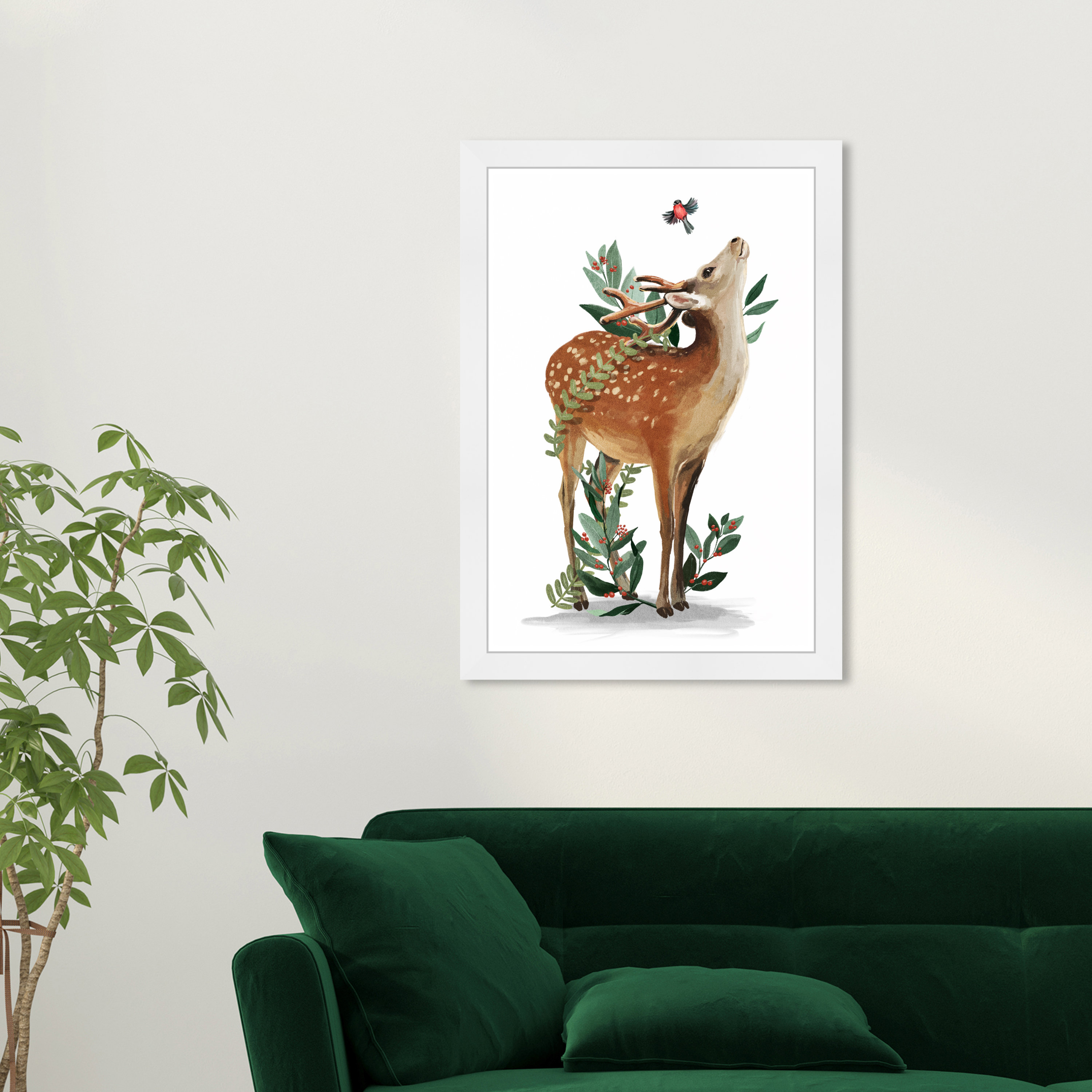 Millwood Pines Animals Mistletoe Deer Cabin / Lodge Brown Paper Wall ...