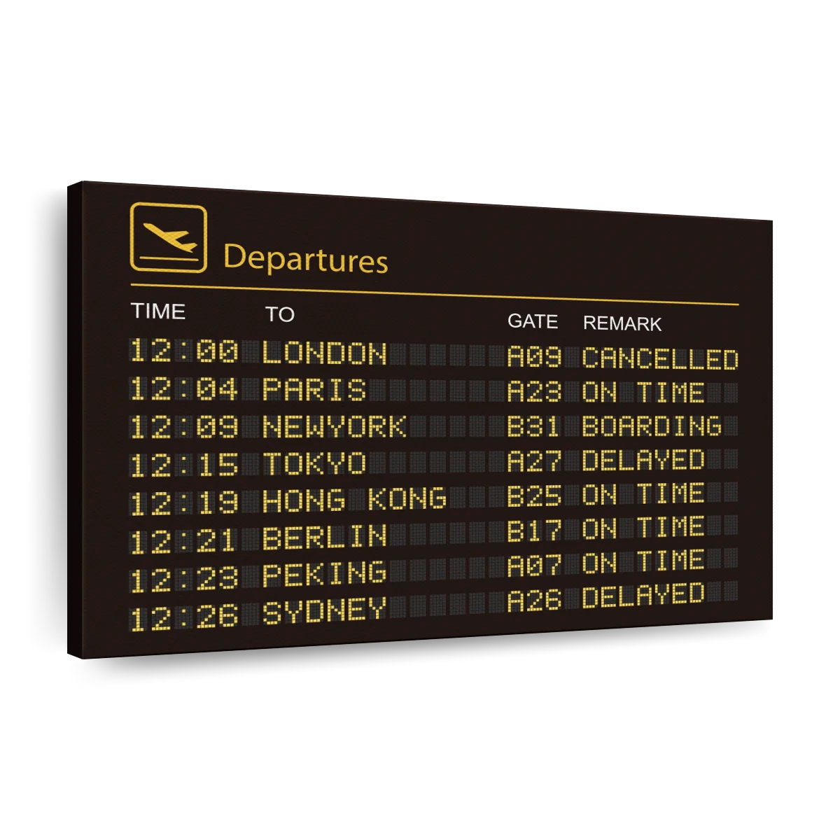 Ebern Designs Travel Departures Board Canvas Print On Canvas Print ...