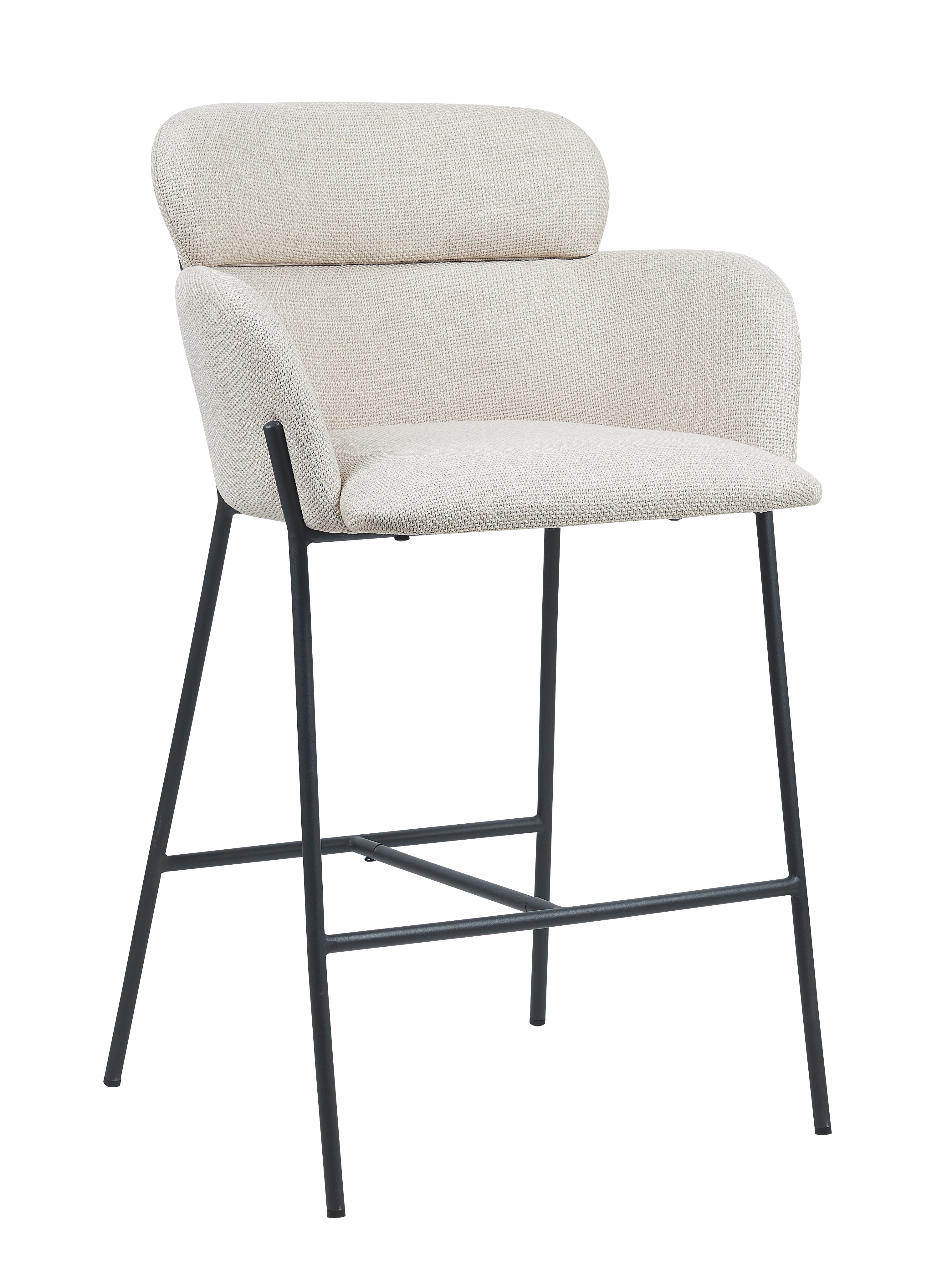 Latitude Run® Azalea Upholstered Ivory Performance Fabric Counter Stool ...