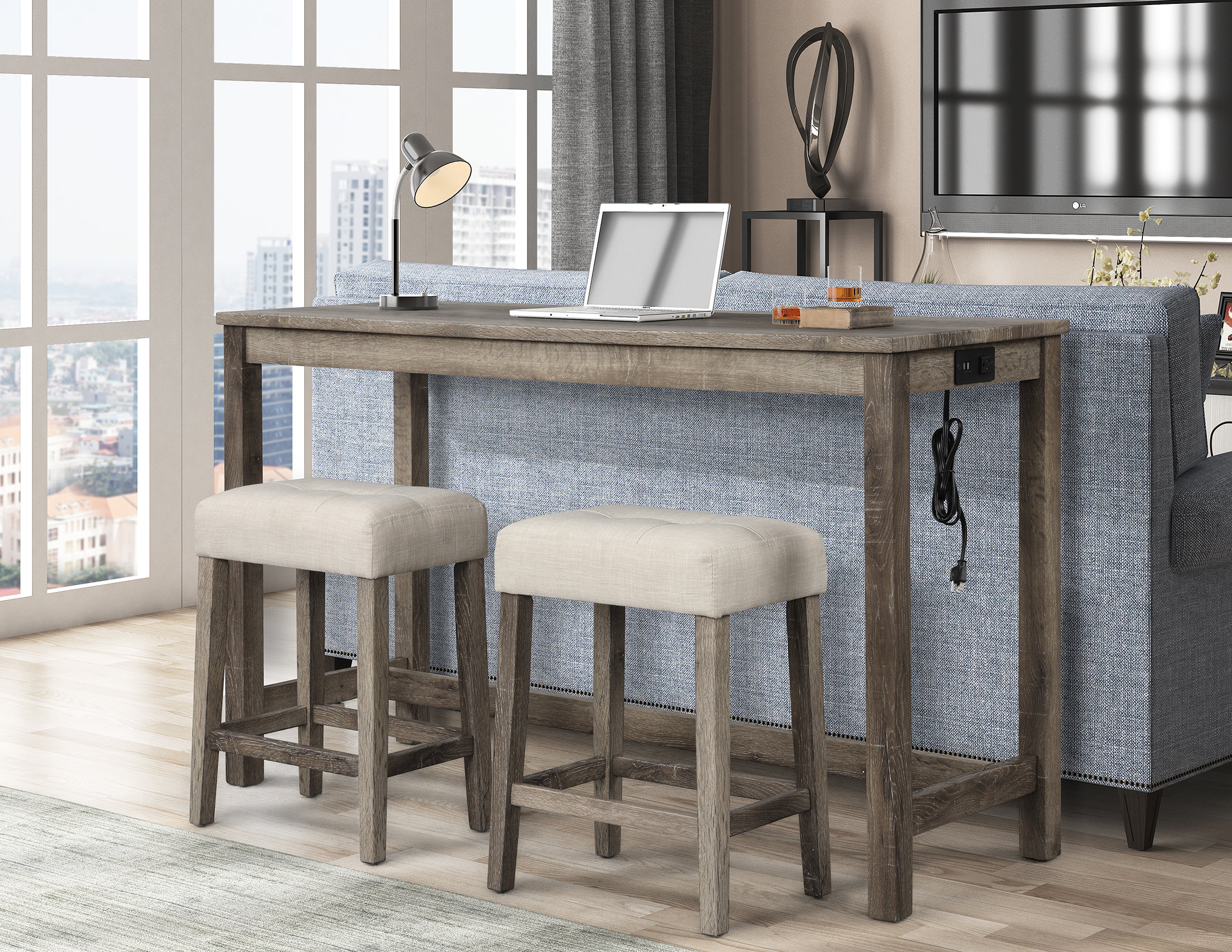 Gracie Oaks Koltunski 60'' Console Table 3 Piece Set & Reviews ...