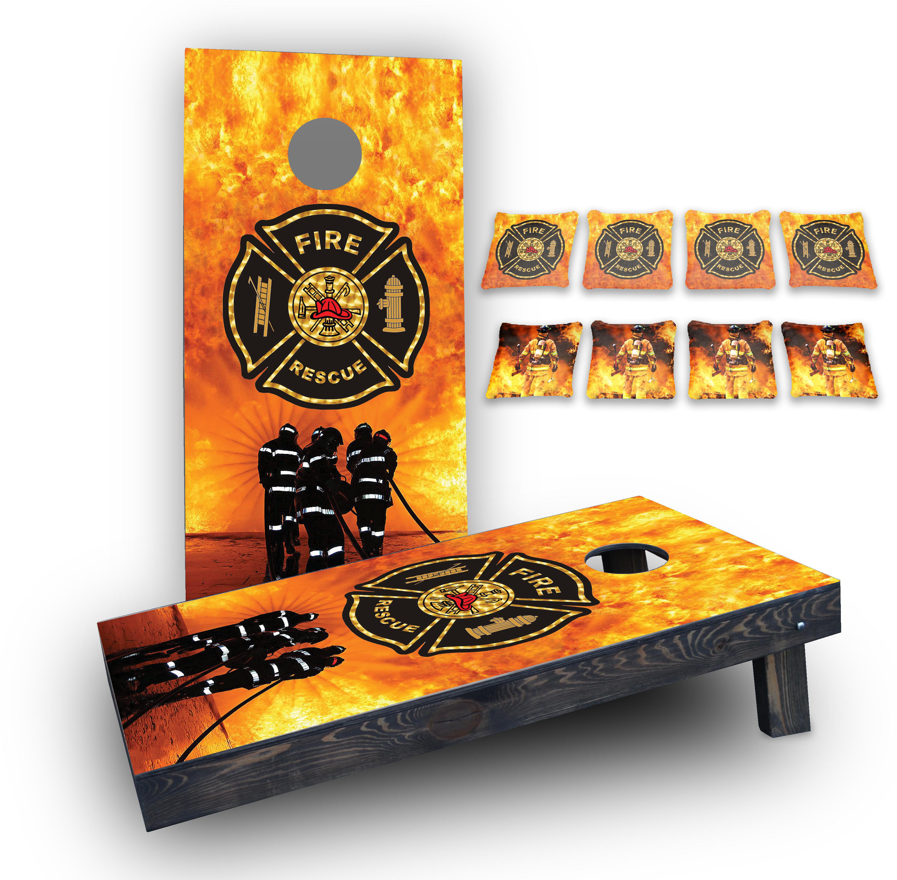 Custom Cornhole Boards Firefighter Maltese Cross Custom 10 Piece ...