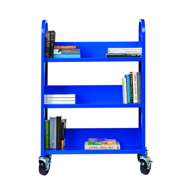 Inbox Zero Christiern Single-sided Mobile Book Cart for Schools and ...