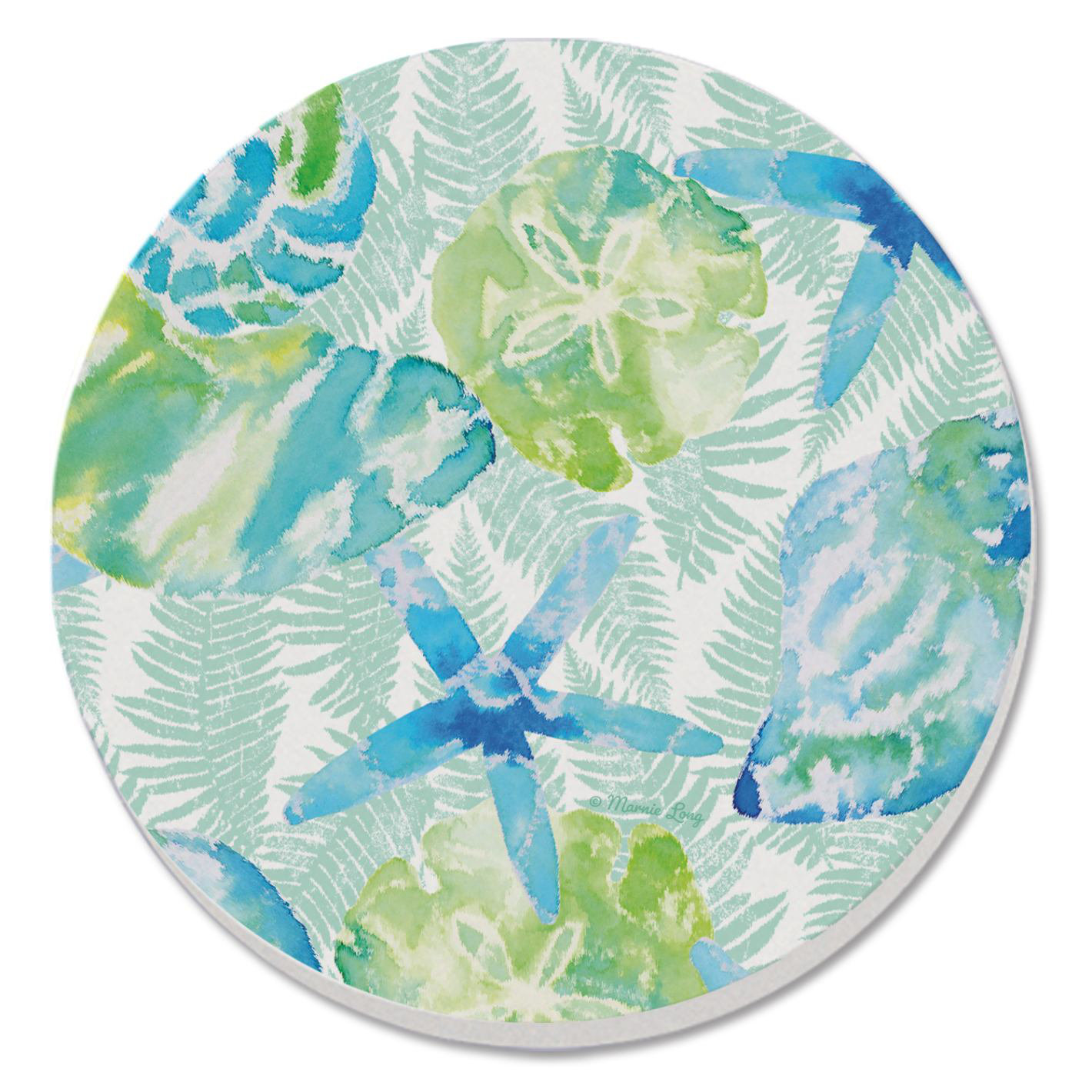 CounterArt Isla Mona 4 Pack Round Absorbent Stone Coasters | Wayfair