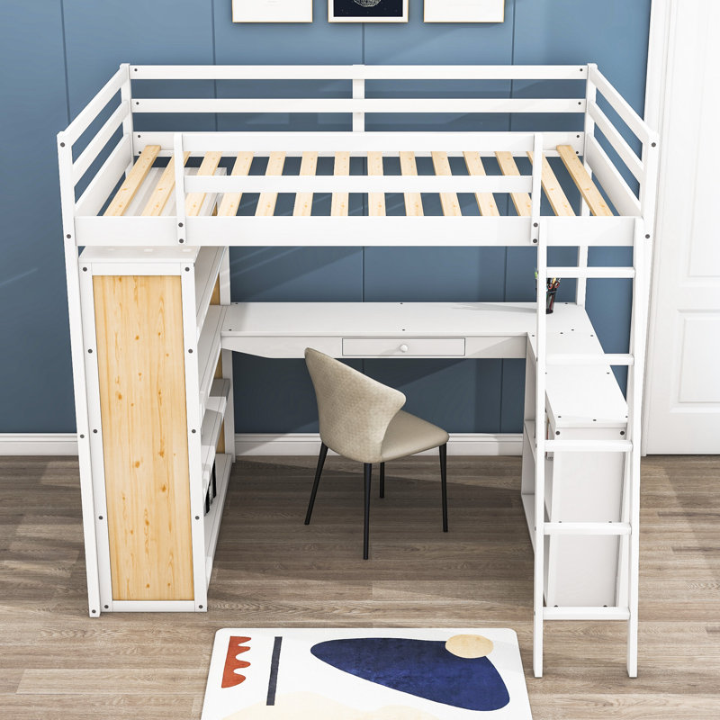 Harriet Bee Hadees Full Platforms Loft Bed with Built-in-Desk by ...