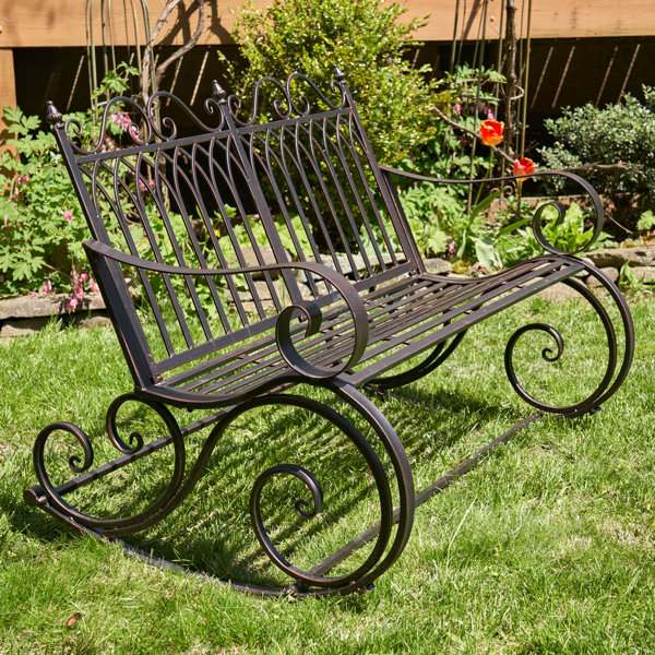Ophelia & Co. Dominy Metal Outdoor Rocking Bench & Reviews | Wayfair