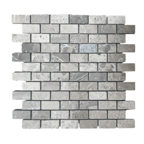 Nesttile Atlantic Gray Marble 1” x 2” Brick / Subway Mosaic Tile ...