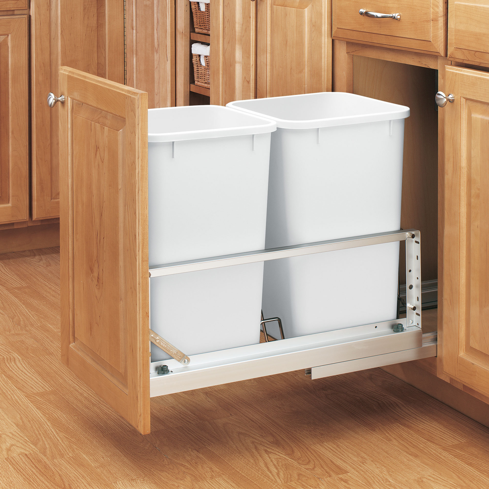 Rev-A-Shelf Aluminum Pullout Waste Container(s) with Soft-Close for ...