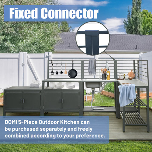 domi outdoor living Domi Louvered 130.7'' W 2 Modular Outdoor Kitchen ...