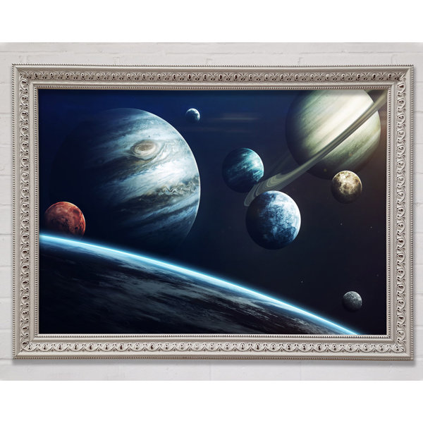 Bright Star Out In Space Planets - Single Picture Frame Art Prints ...