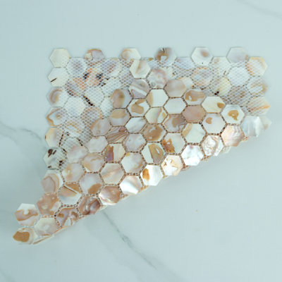 WS Tiles Mother of Pearl 1" x 1" Seashell Honeycomb Mosaic Wall Tile ...