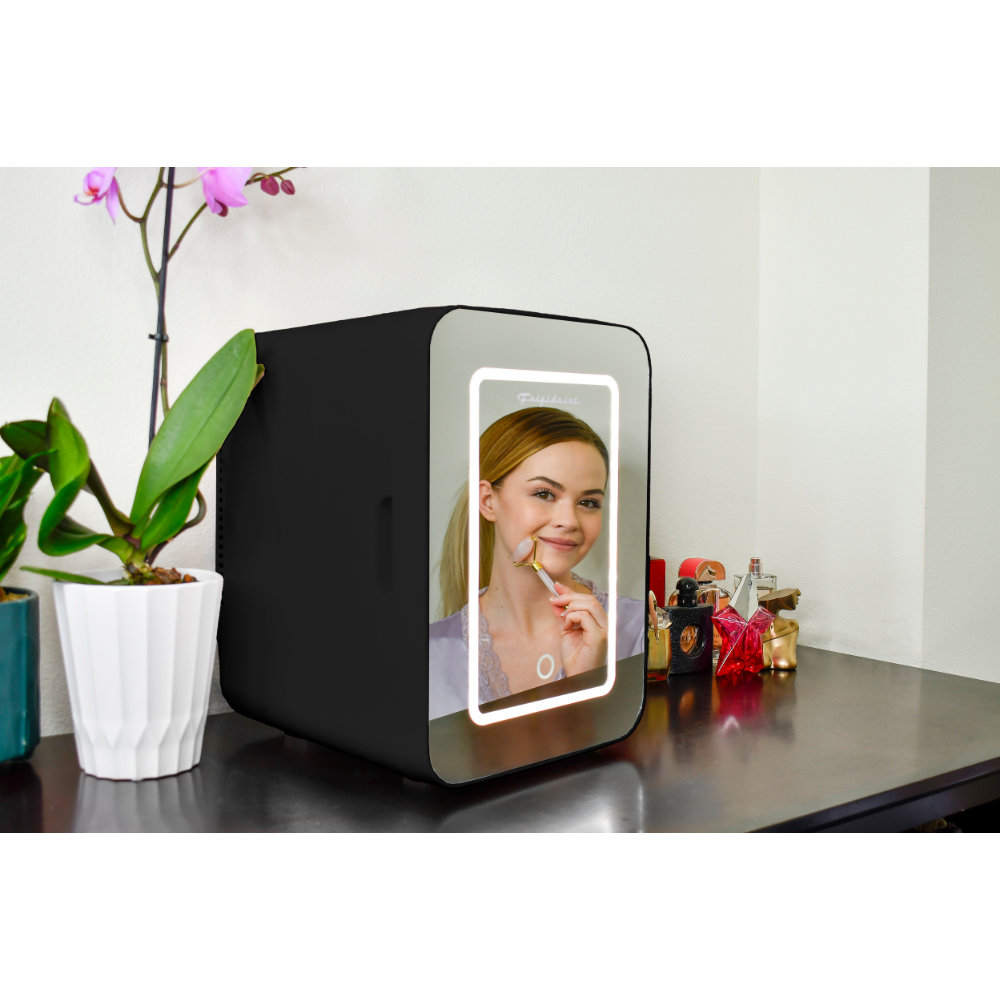 Frigidaire 15 Can/10 Litre Beauty Lighted Mirror Mini Personal Fridge ...
