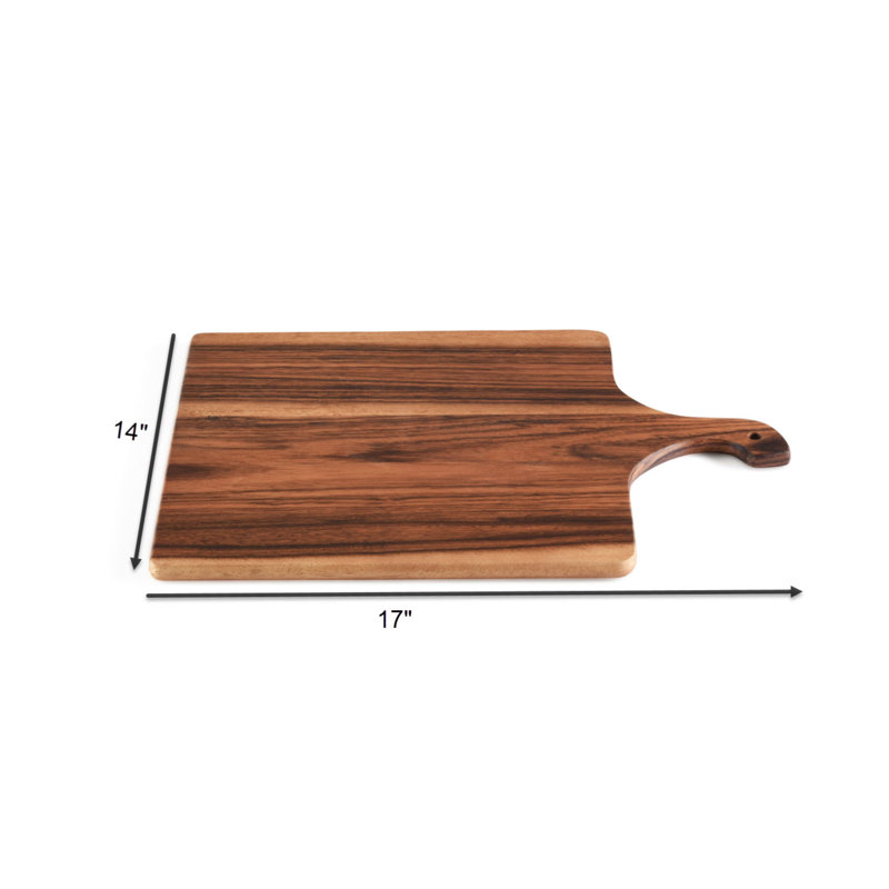 Kalmar Home Acacia Wood Square Board With Handle - 14" | Wayfair
