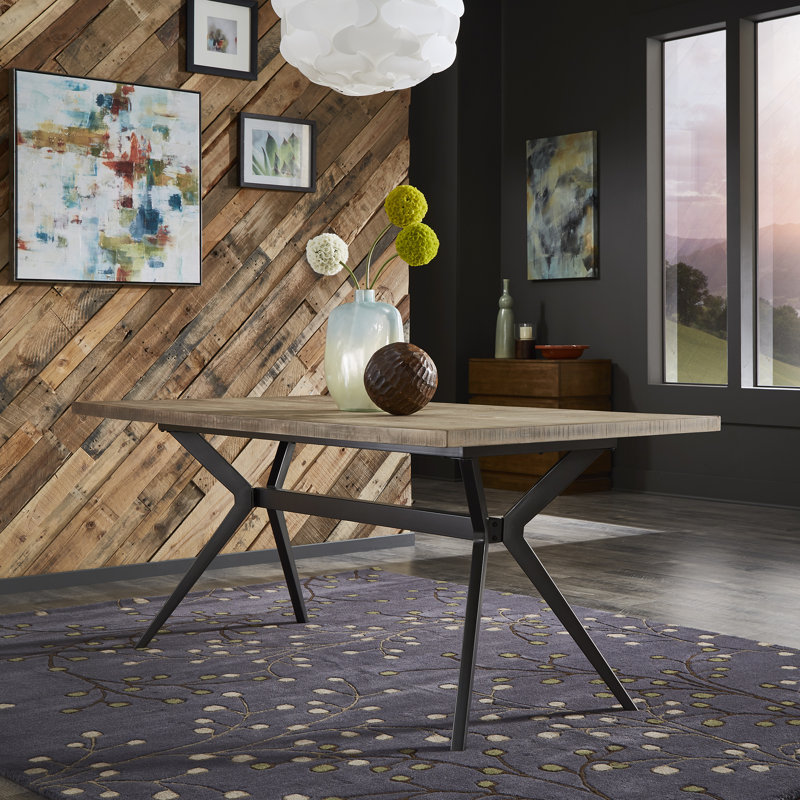 Mercury Row® Etna 7 - Piece Solid Wood Top Trestle Dining Set & Reviews ...