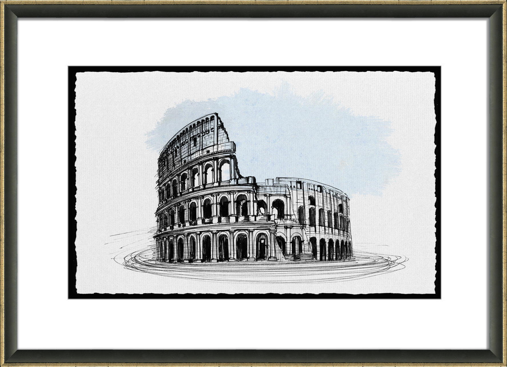 Wendover Art Group Colliseum - Picture Frame Drawing Print on Paper ...