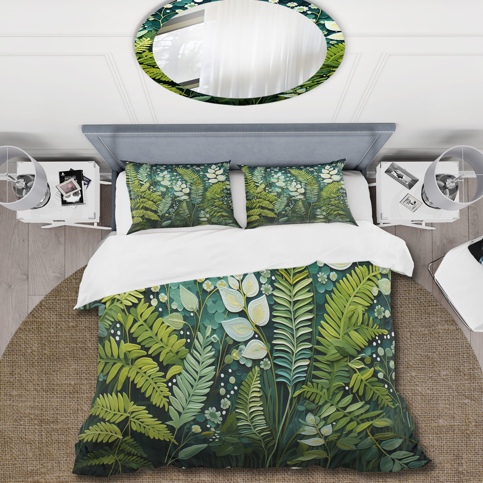 Design Art Ferns Plant Ethereal Whispers II - Ferns Duvet Cover Set ...