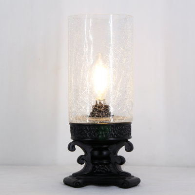small black candlestick lamp