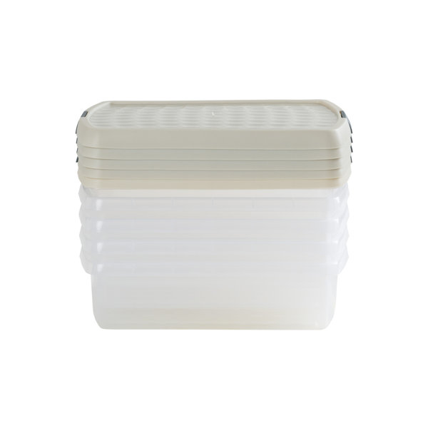 Wham Clip 5x 8.5L Rectangular Plastic Storage Boxes with Secure Clip ...