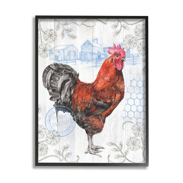 Stupell Industries " Rustic Farmhouse Rooster " by Levison Design on ...