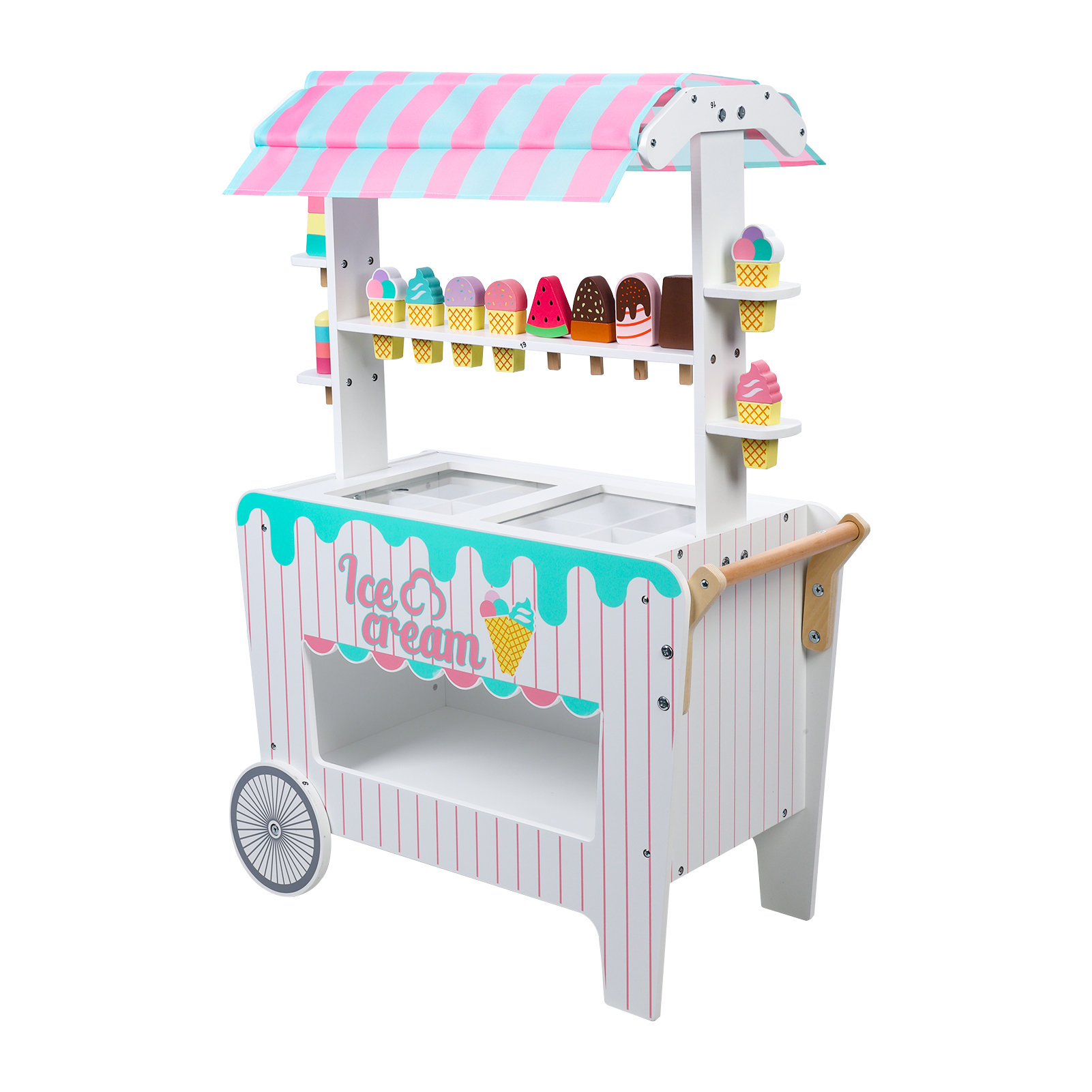 Harriet Bee Kennice Kids Popsicle Cart Toy with Wheels And Rich ...