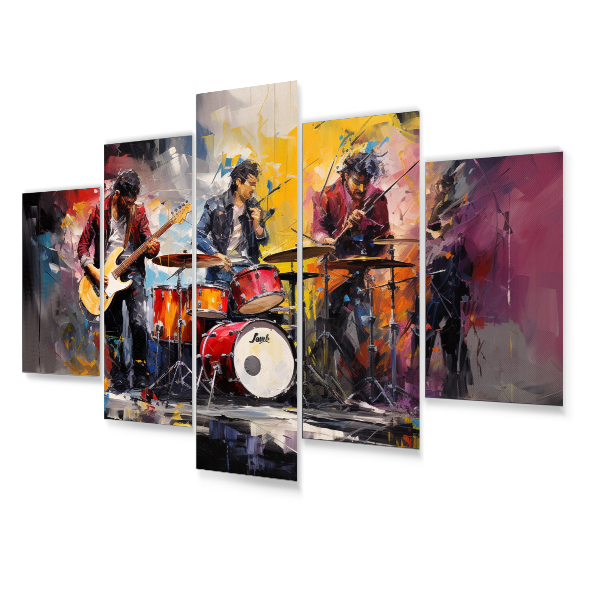 Winston Porter Rock Band in Action III - Dance Metal Wall Decor Set ...