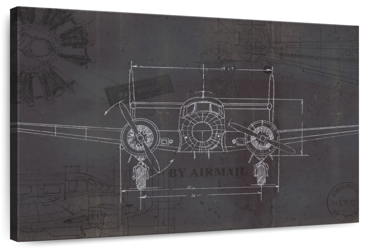 Ebern Designs Mehar Plane Wings Blueprint - Wayfair Canada