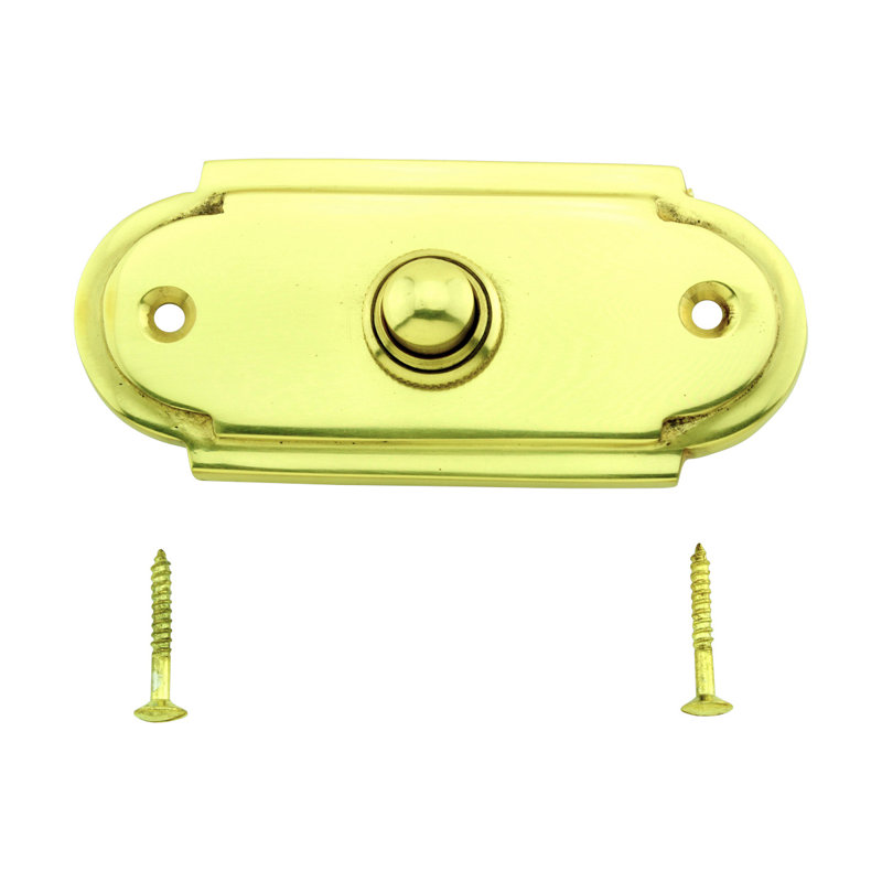 The Renovators Supply Inc. Wired Brass Door Bell Push Button 4" L ...