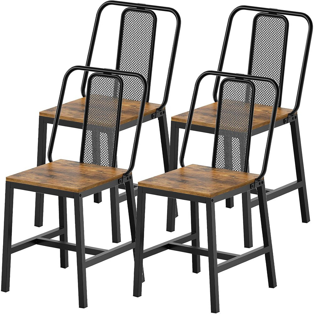Trent Austin Design® 4-piece Rustic Wooden Kitchen Chairs With Back ...