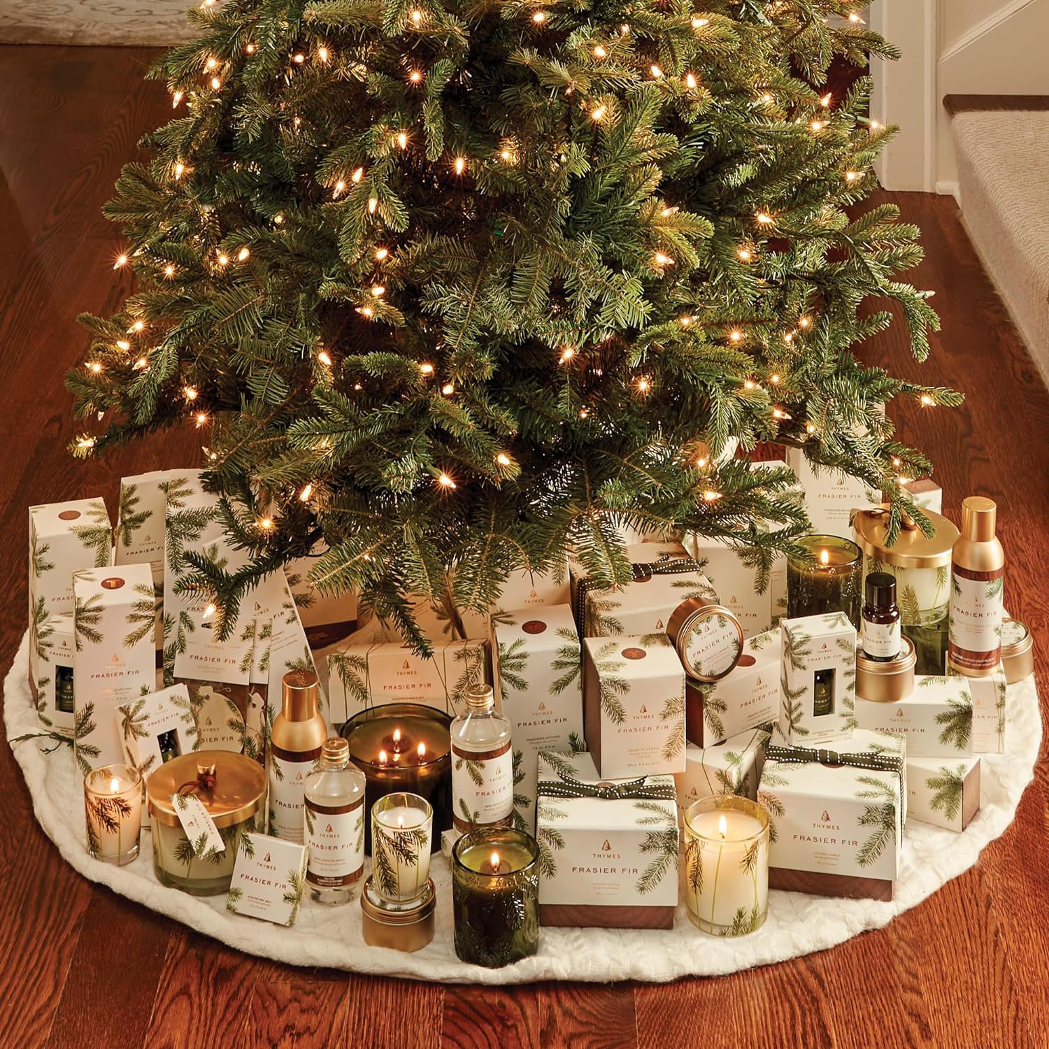 INKEDZ Thymes Frasier Fir Scented Candle - Heritage Large 3 Wick Candle ...