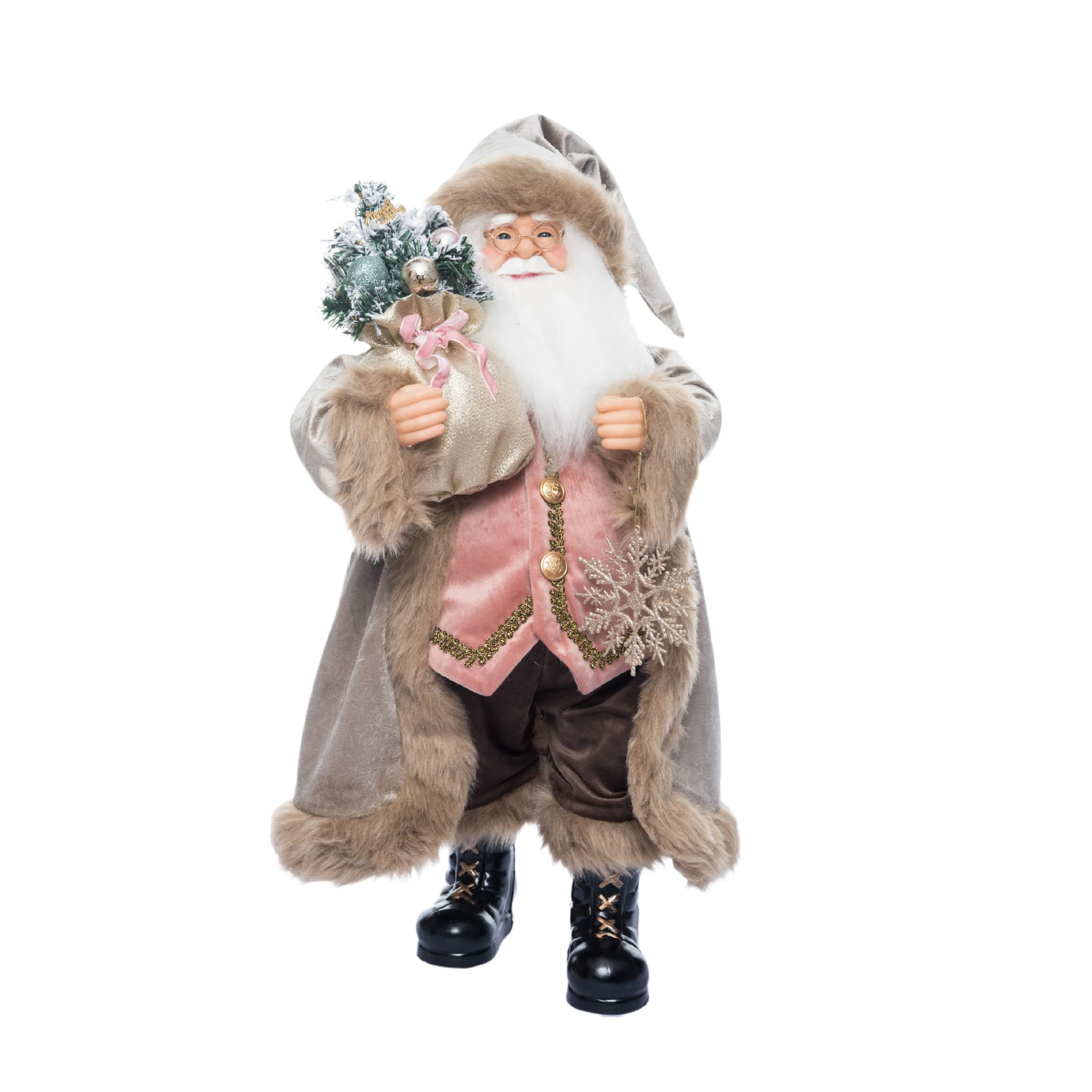 Astoria Grand Christmas Tree Victorian Santa With Snowflake Ornament ...