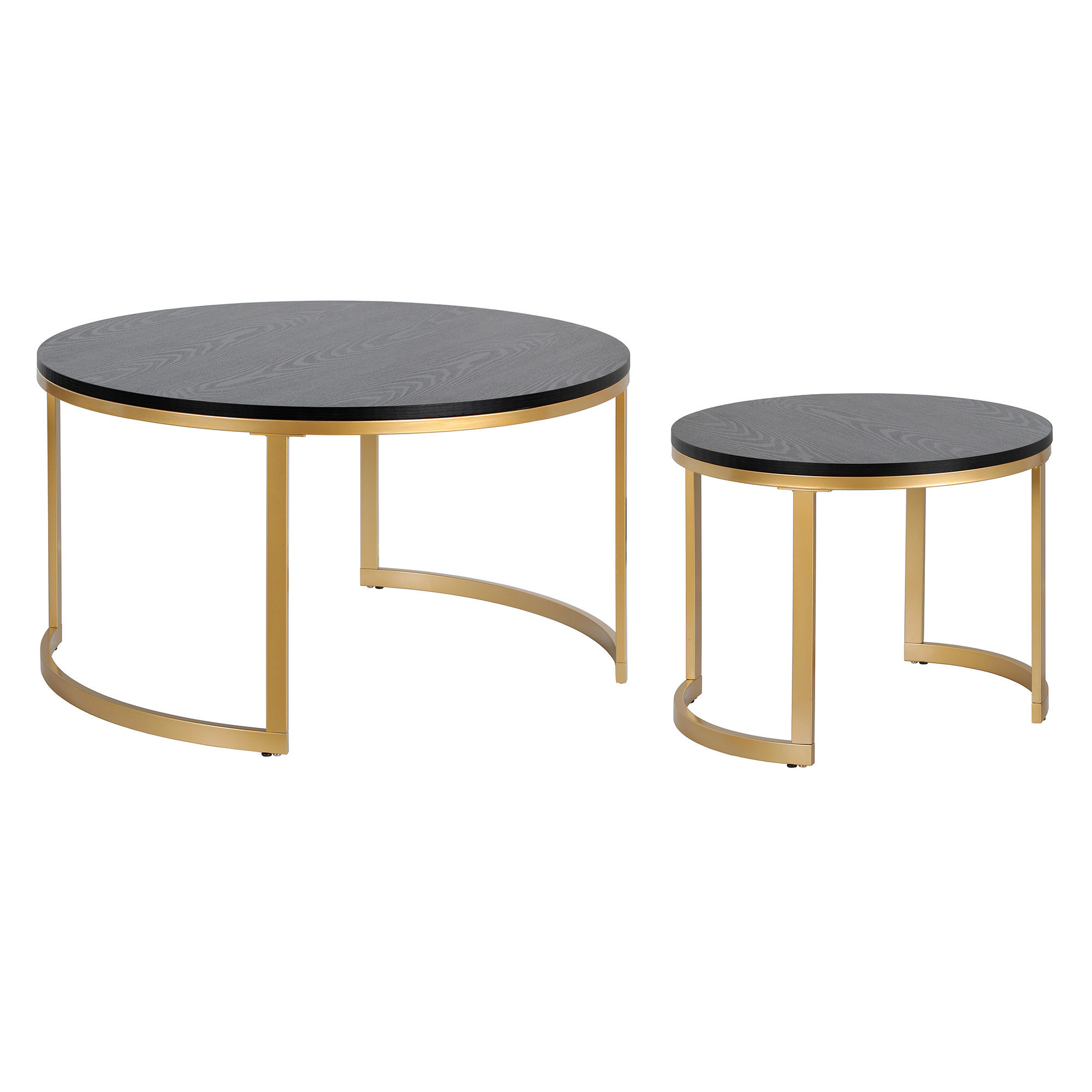 Mercer41 Magnola (Set of Two ) 36" Steel Round Nested Coffee Tables ...