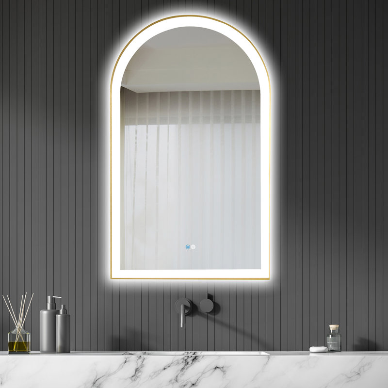 Vinnova Estartit Arch LED Aluminium Wall Mirror | Wayfair