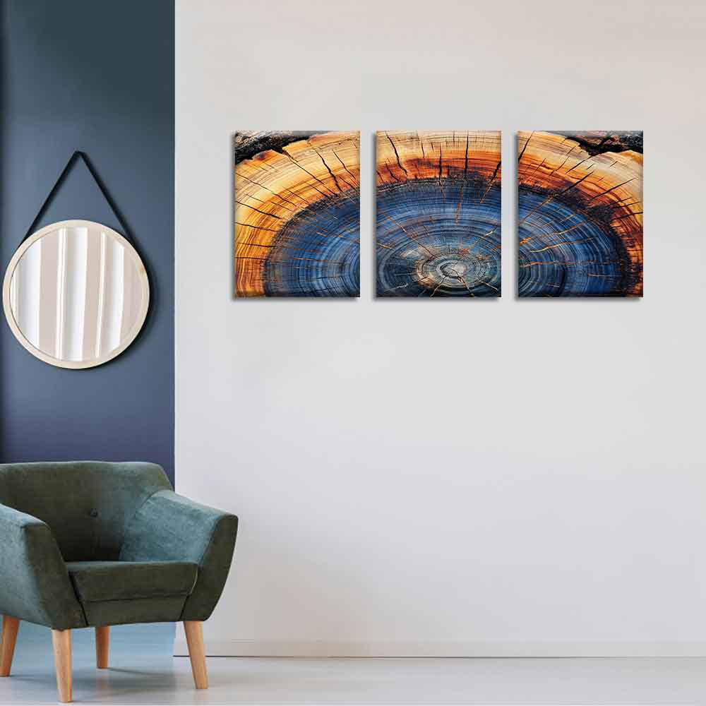 Millwood Pines Tree Ring Framed Wall Art, Abstract Colorful Tree Ring ...