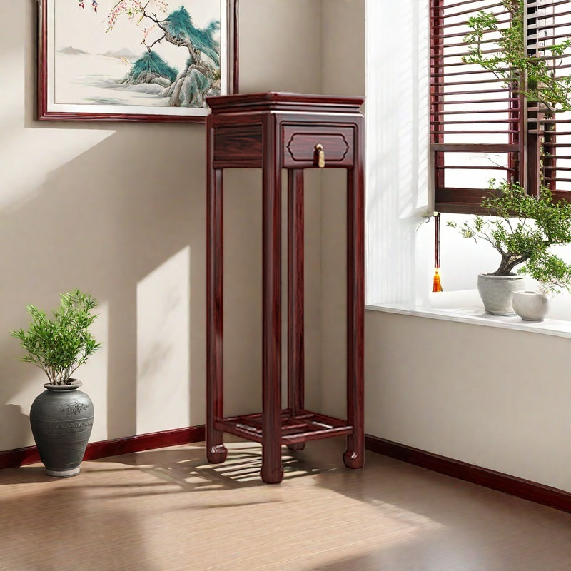 dujinlong home Solid Wood Plant Stand with Drawer: Classic Design | Wayfair