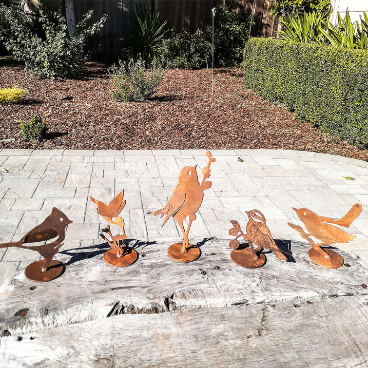August Grove® Orlaith Metal Animals Garden Art | Wayfair